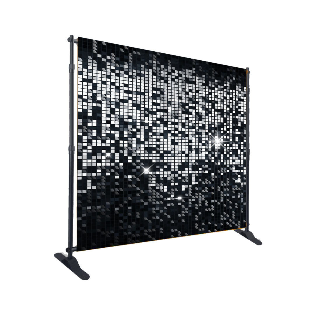 Black Shimmer Wall Rental – Glam Grub Society