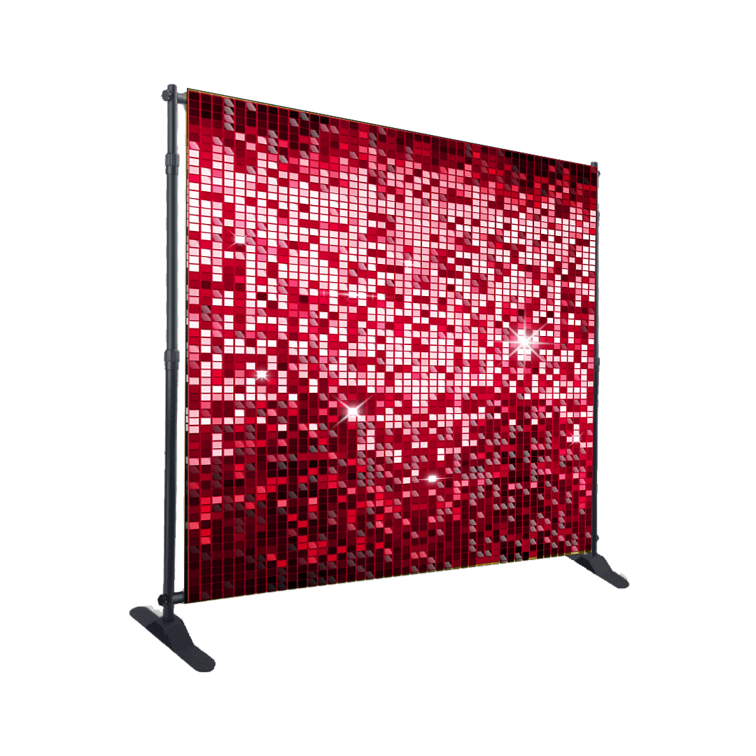 Red Shimmer Wall Rental – Glam Grub Society